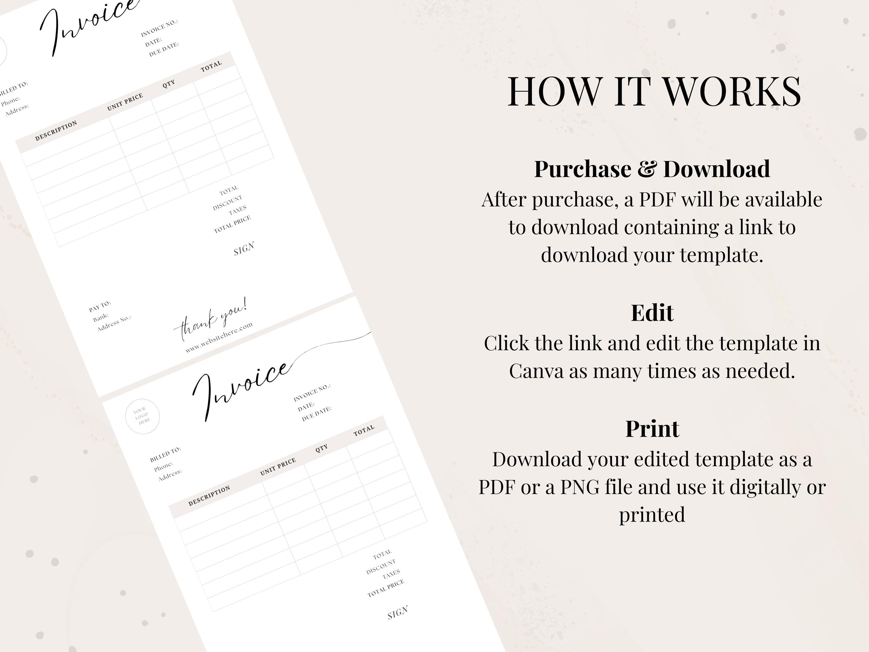 Editable Invoice Template for Small Business | Bakery Business Form ...