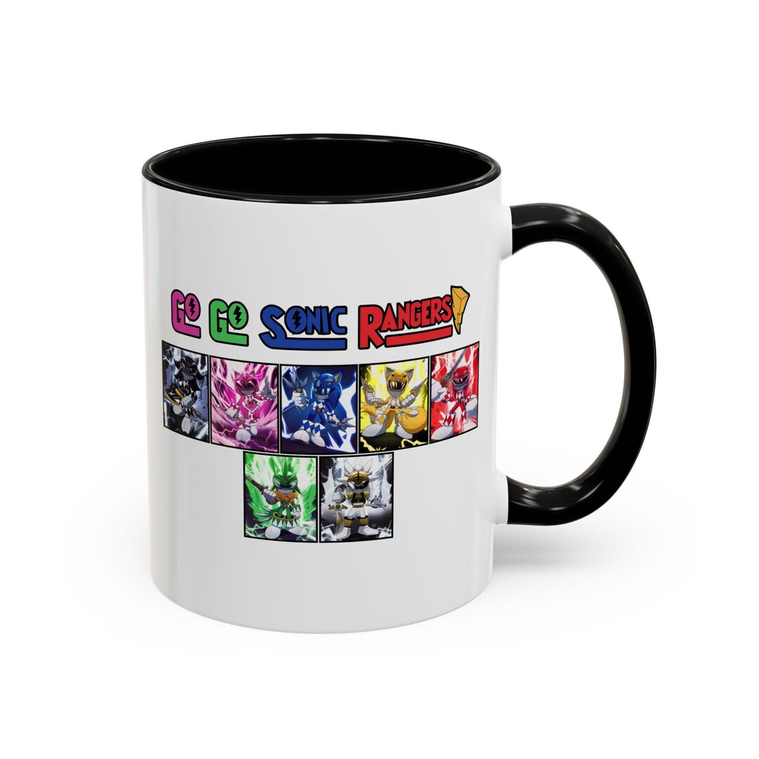 Unique Sonic X All Power Rangers Accent Coffee Mug (11, 15oz), Colorful ...