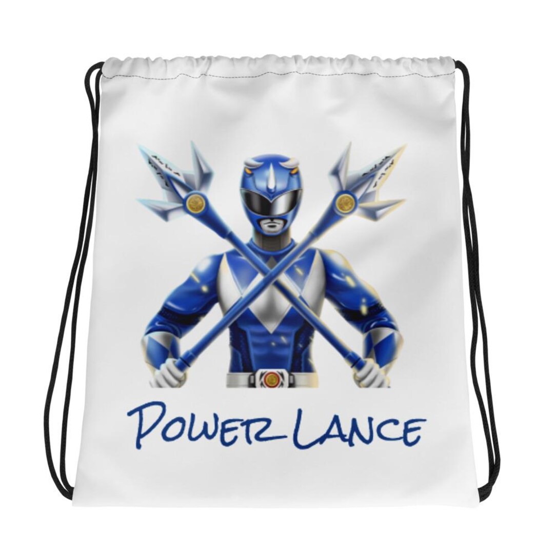 Blue Ranger Power Lance Ready for Action Drawstring Bag - Etsy