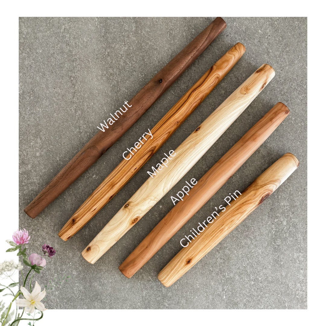 Handmade Applewood French Rolling Pin, French Rolling Pin, Rolling Pin ...
