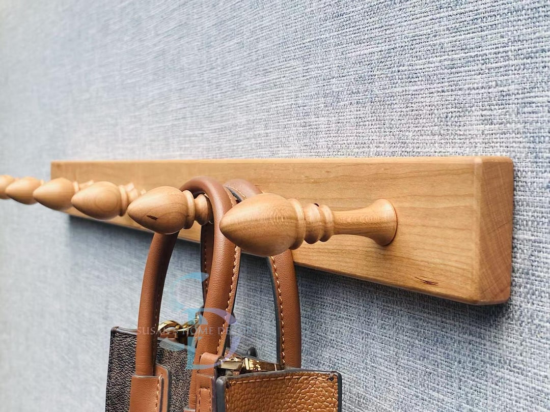 Cherry Wood Dowel Peg Rail, Coat & Hat Rack, Shaker Peg Rack, Cherry or ...