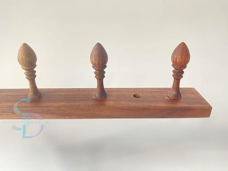 French Dowel Peg Rail, Coat & Hat Rack, Shaker Peg Rack, Cherry or ...