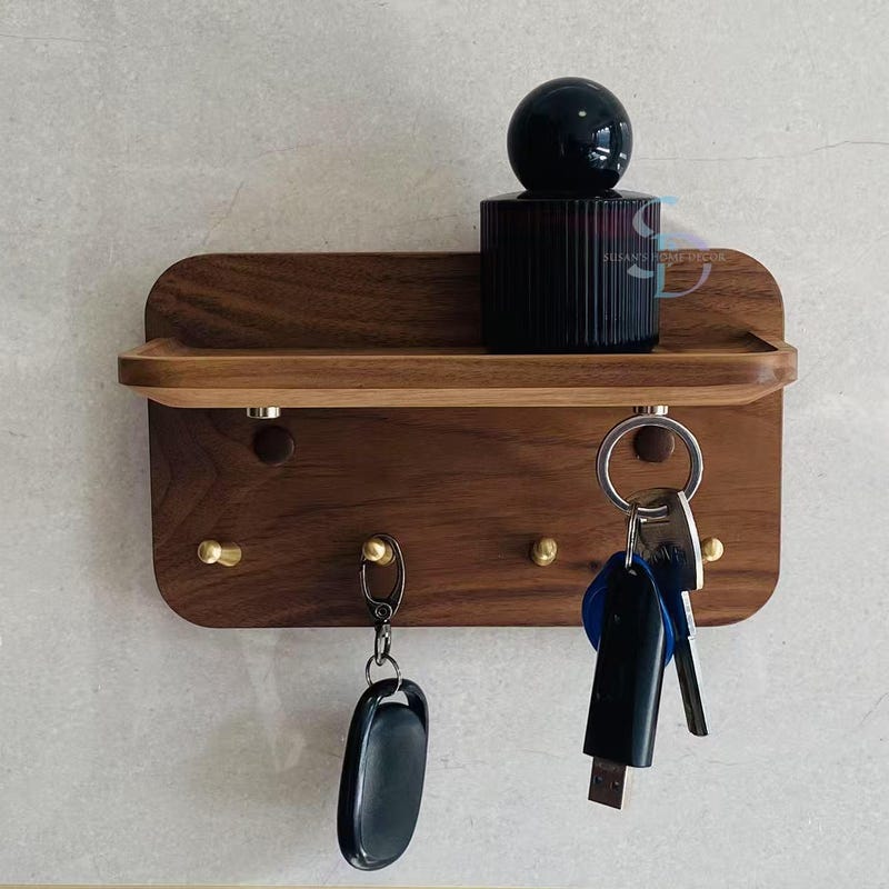 Brass Key Hook Shelf - Etsy