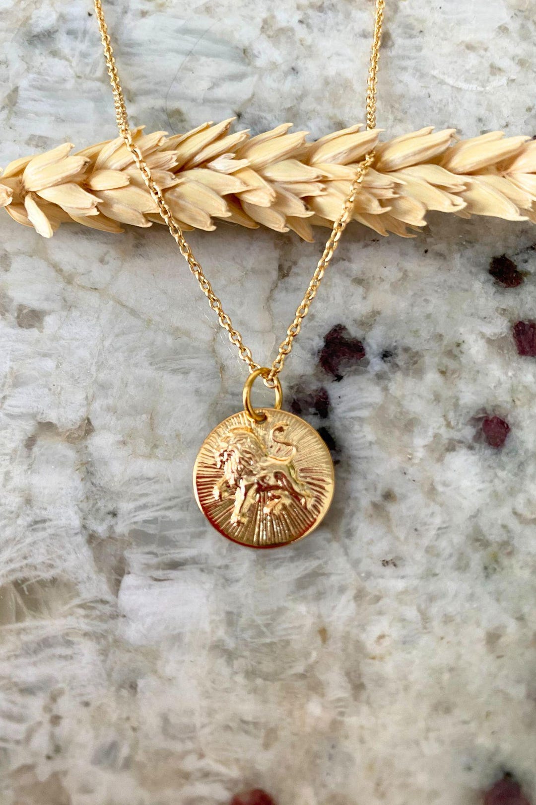 24K Fine Gold Plated Brass Zodiac Sign Pendant Necklace - Etsy