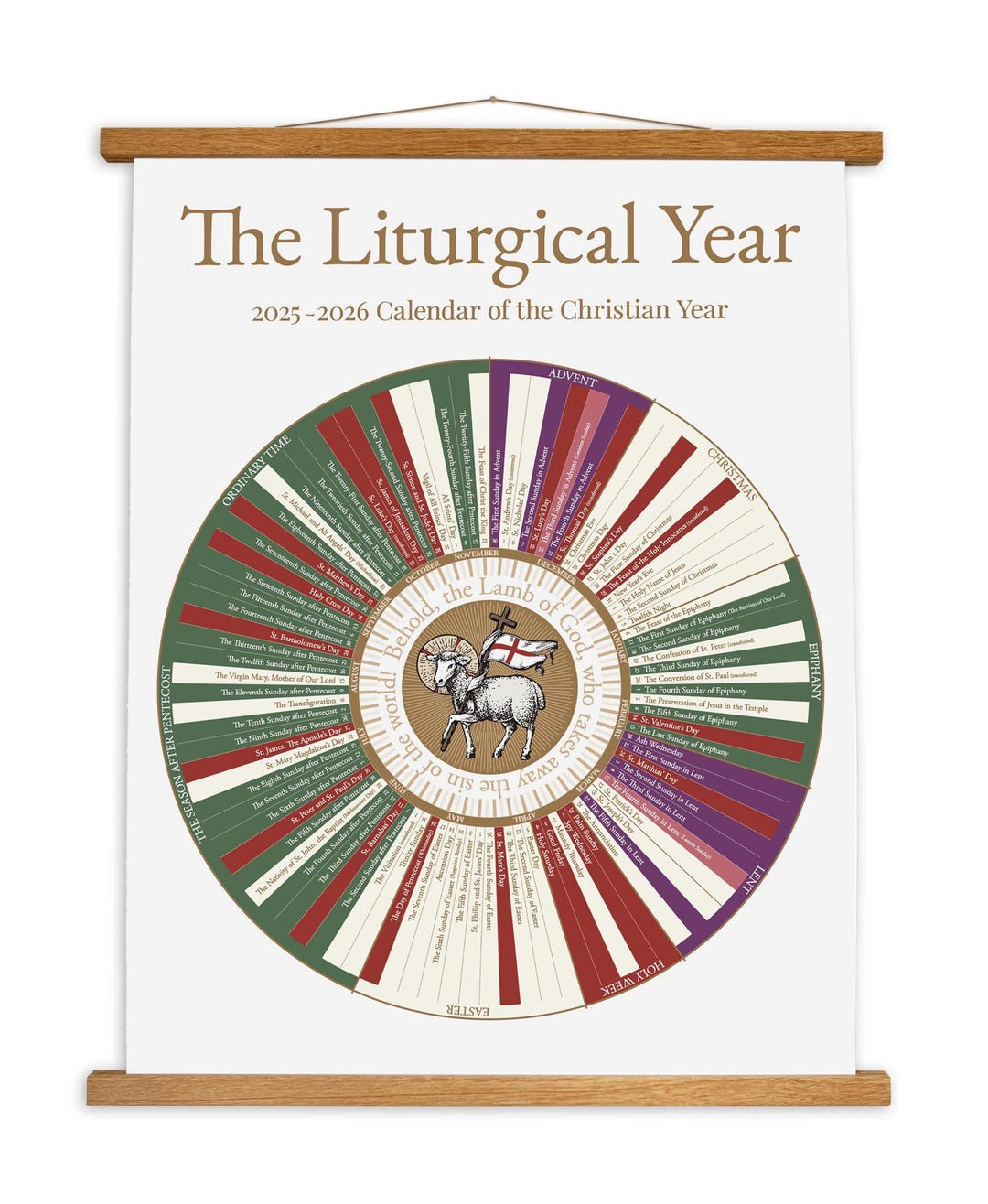 2026 Liturgical Year Wall Calendar | Christian Church Seasons Calendar ...