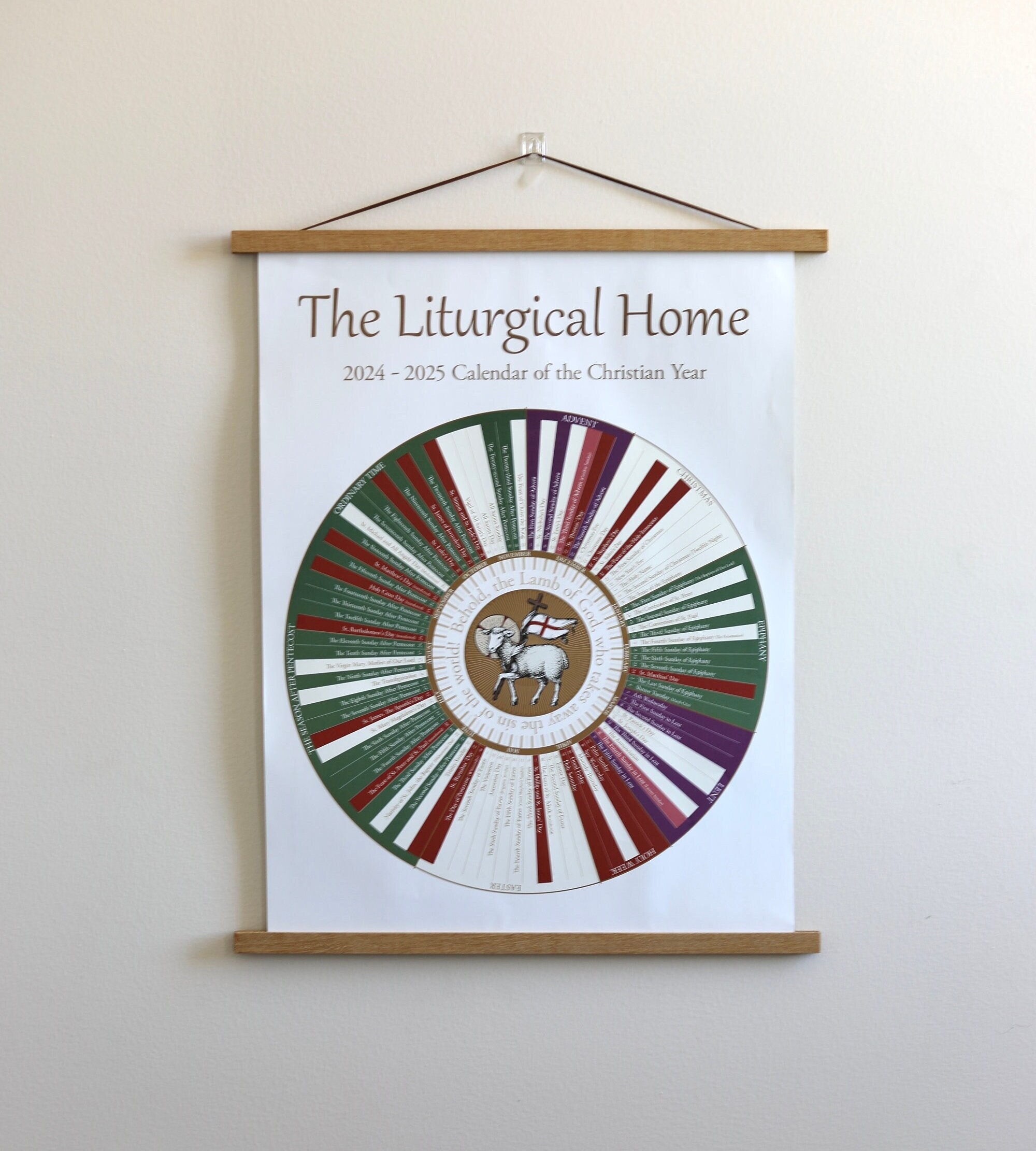 2022 Catholic Liturgical Calendar 1 Page Liturgical Color Etsy
