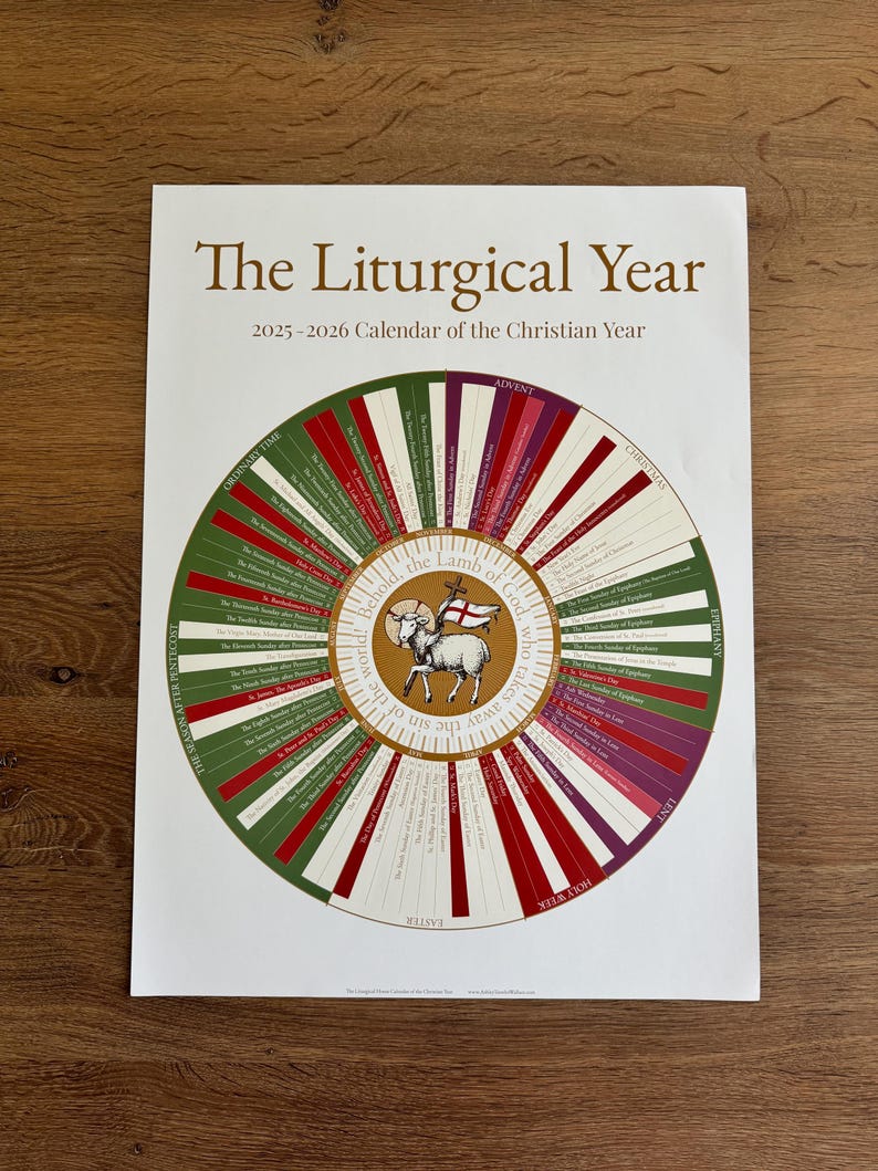 2026 Liturgical Year Wall Calendar | Christian Church Seasons Calendar ...