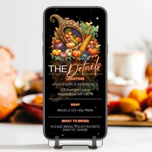 Thanksgiving Dinner Invitation, Digital Animated Fall Party Invite ...