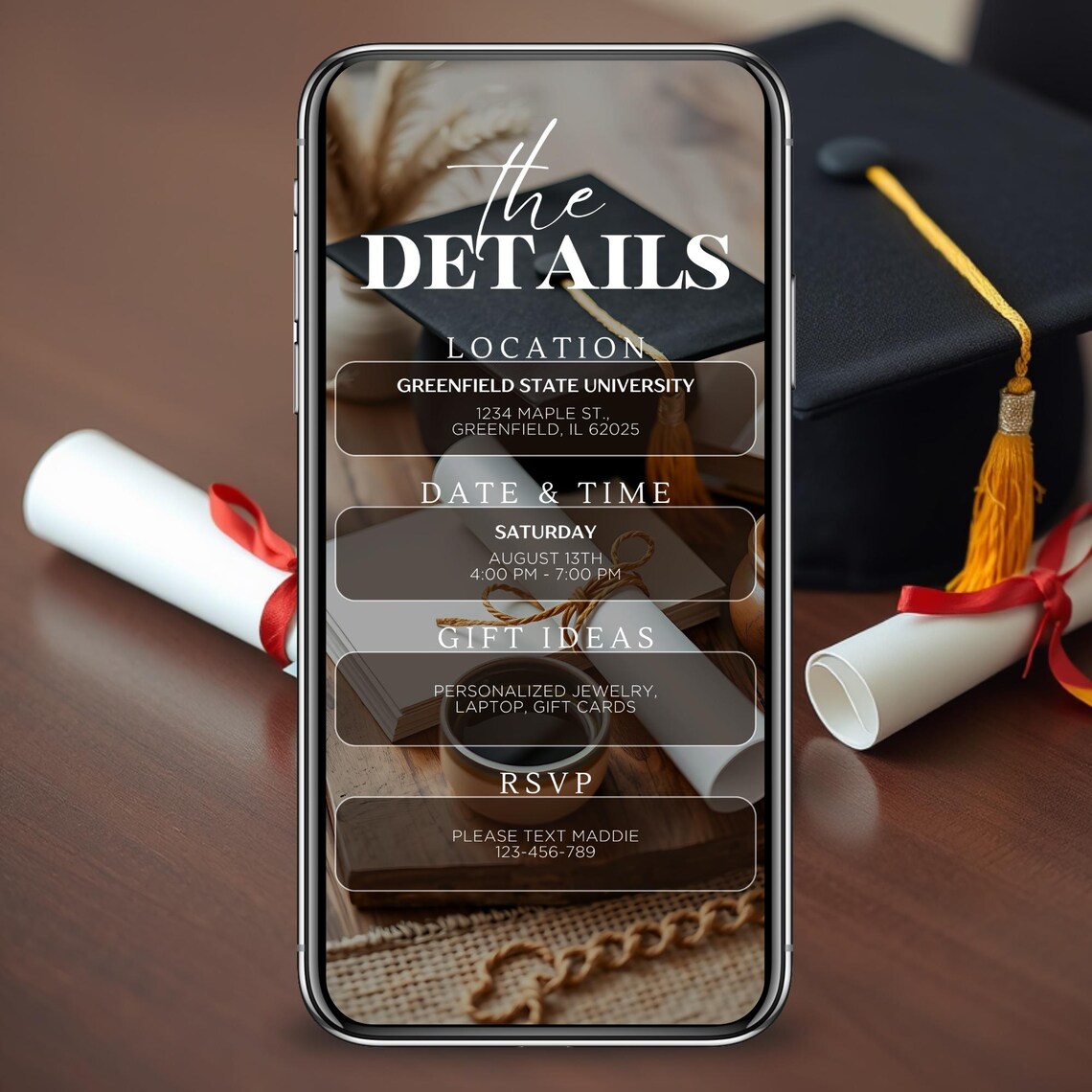 Animated Graduation Invitation, Grad Invite, Minimalist Graduation ...