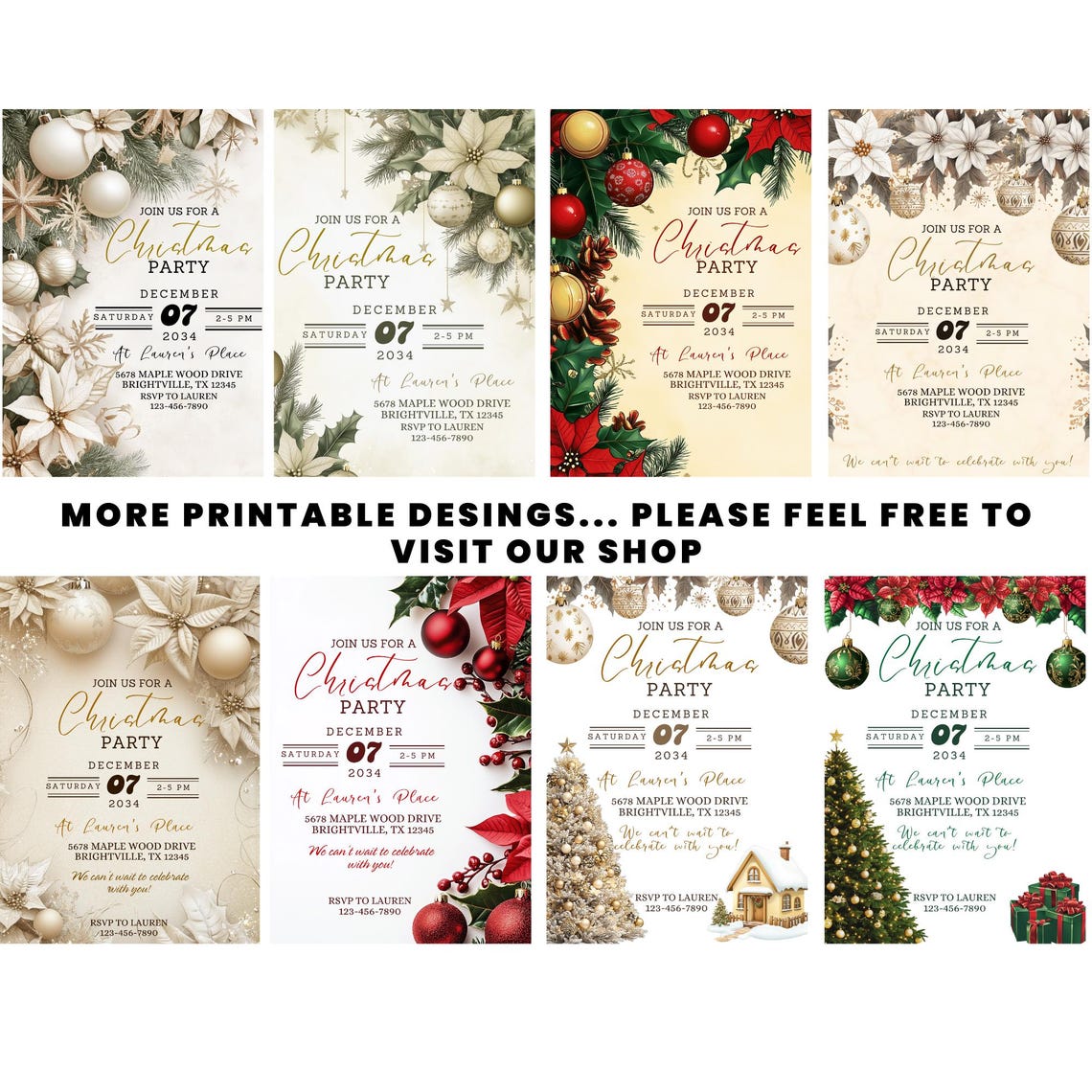 Christmas Party Invitation, Work Holiday Party Invite Office, Christmas ...
