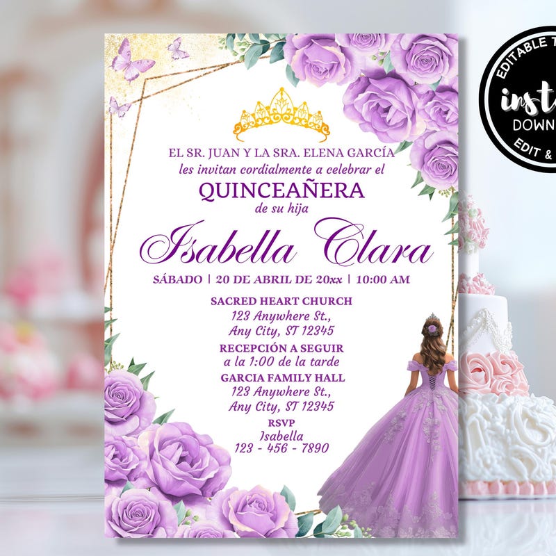 Quinceanera Invitation Spanish - Etsy