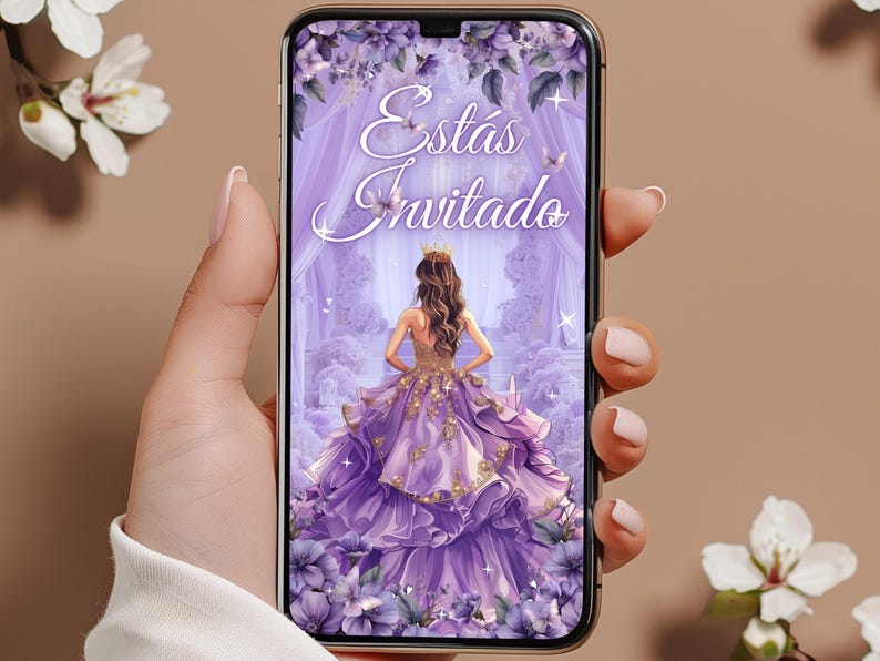 Invitación Animada Lavanda Quinceañera Púrpura Quinceañera Video Invitaciones Mis Quince Años ...