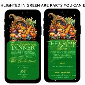 Thanksgiving Dinner Invitation, Digital Animated Fall Party Invite ...