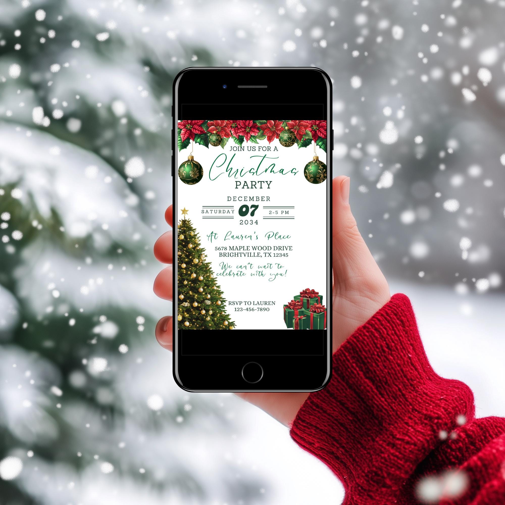 Christmas Party Invitation, Work Holiday Party Invite Office, Christmas ...