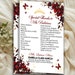 Burgundy Red and Gold Quinceanera Program Template (digital Download ...