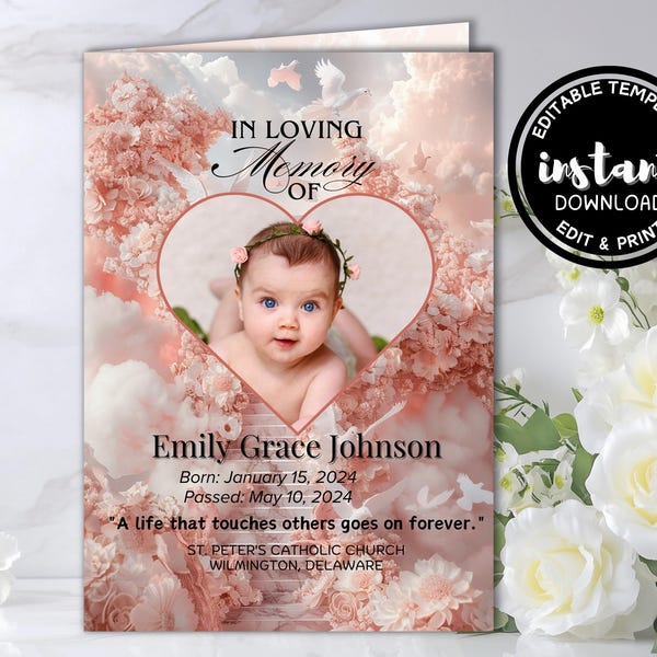 Infant Funeral Program - Etsy