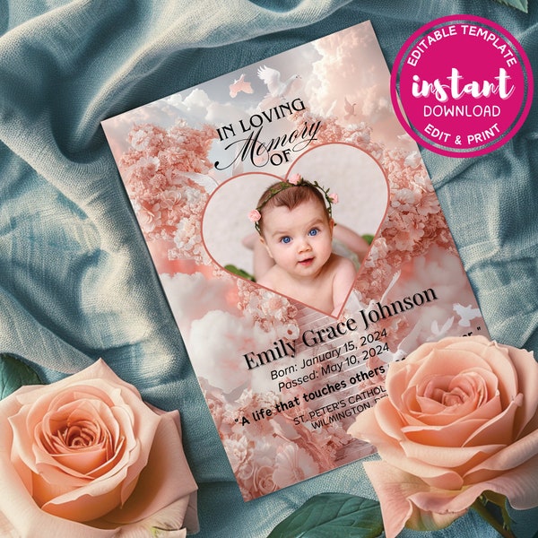Memorial Service Program for Infants - Etsy
