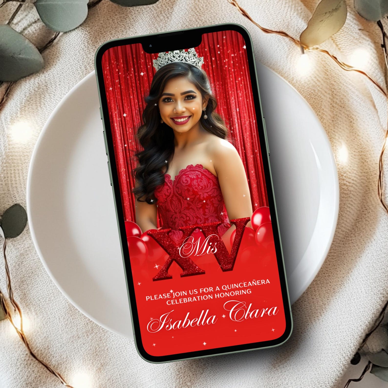 Red Animated Quinceanera Invitation: XV Video Invite (digital) - Etsy