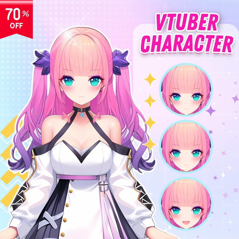 CUSTOM Vtuber Model for Commercial Use, Live 2D Vtuber Model, Vtuber Assets, Vtuber Design ...