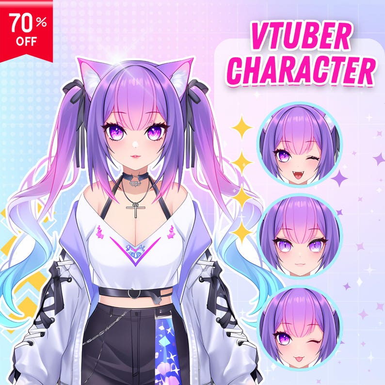 CUSTOM Vtuber Model for Commercial Use, Live 2D Vtuber Model, Vtuber ...