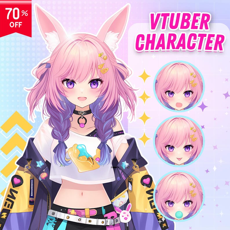 CUSTOM Vtuber Model for Commercial Use, Live 2D Vtuber Model, Vtuber ...