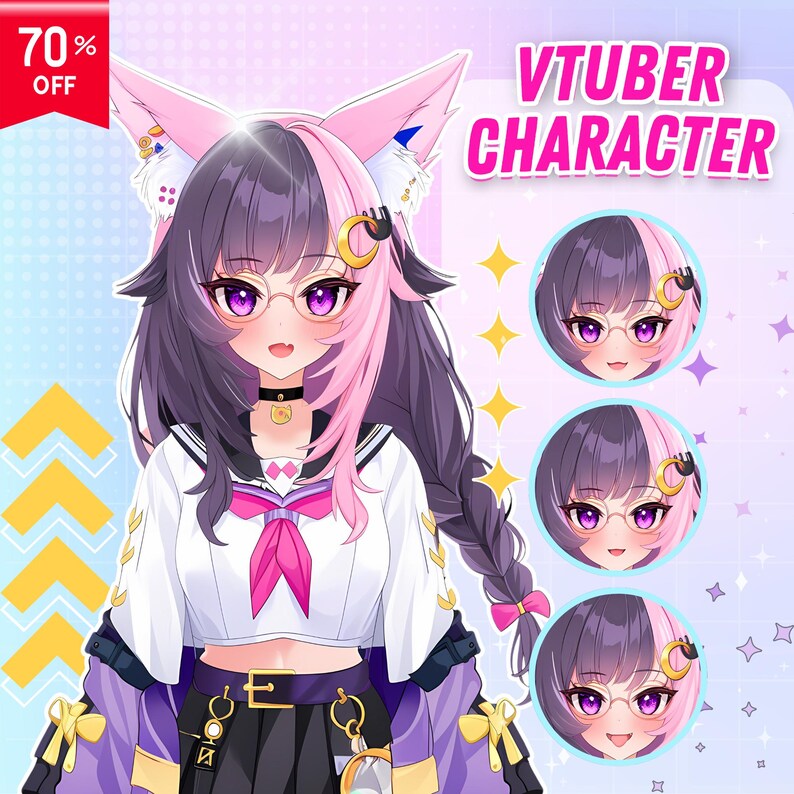 CUSTOM Vtuber Model for Commercial Use, Live 2D Vtuber Model, Vtuber ...