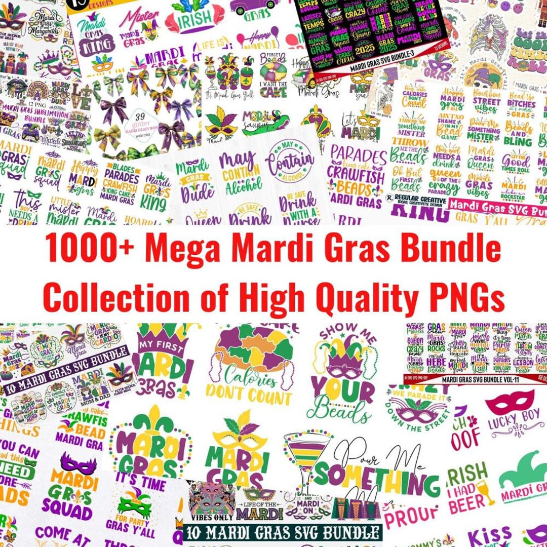 1000+ Mega Mardi Gras Bundle Collection of High Quality Pngs - Etsy