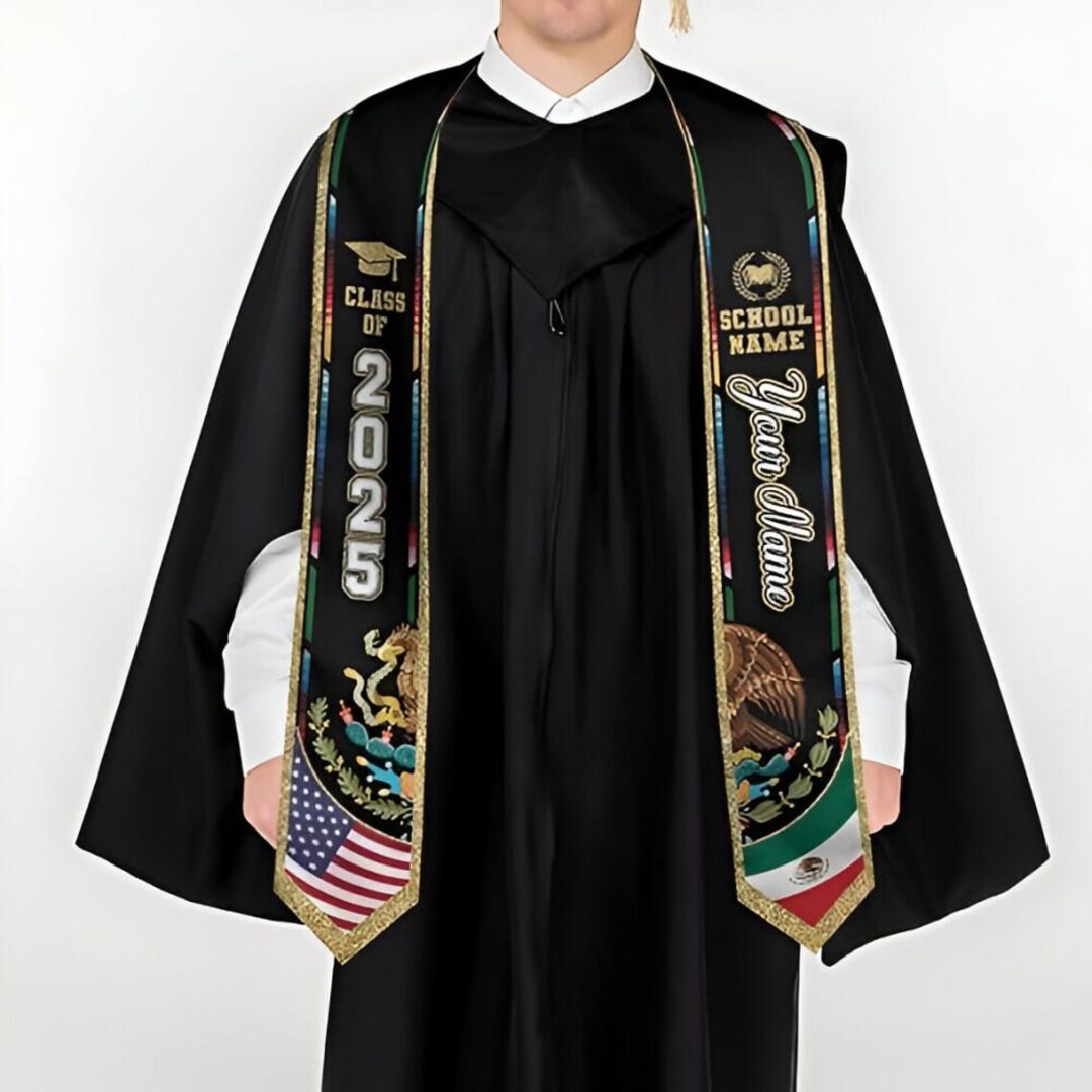 Custom Mexican Graduation Stole,personalized Mexico Graduation Stole ...