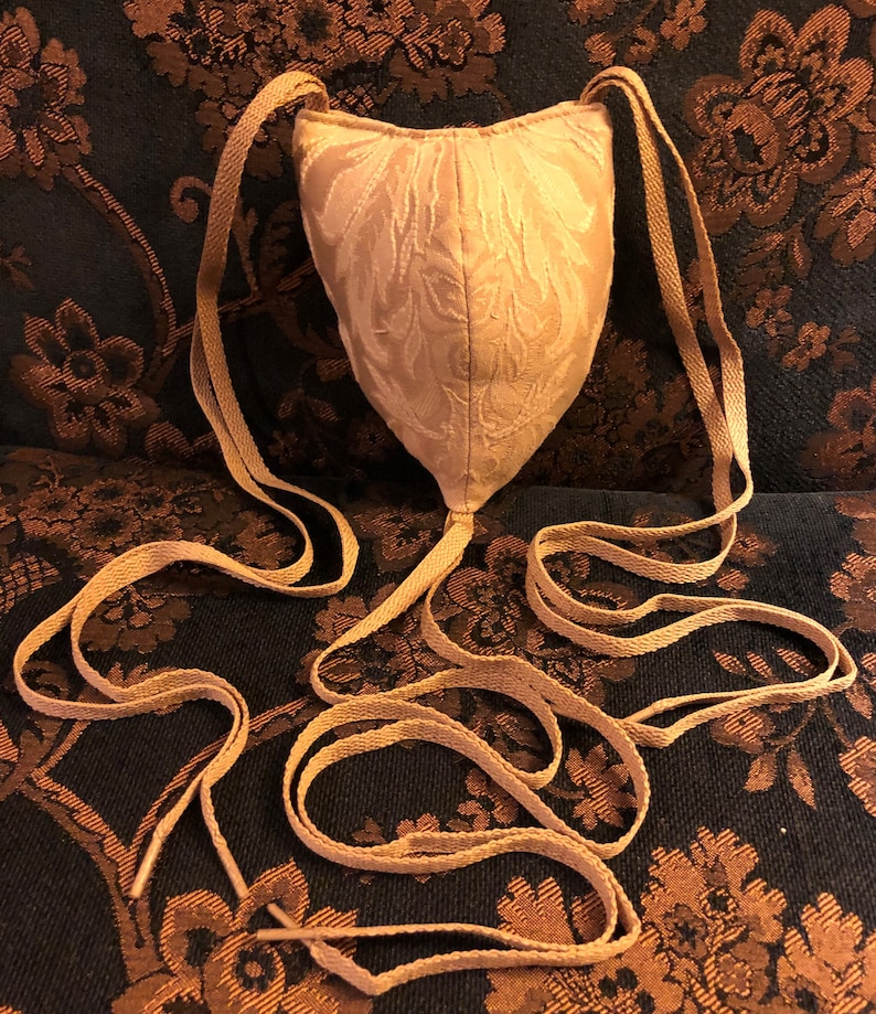 Renaissance Padded Penile Pillow Beige Leafy Mirrored Pattern Codpiece ...