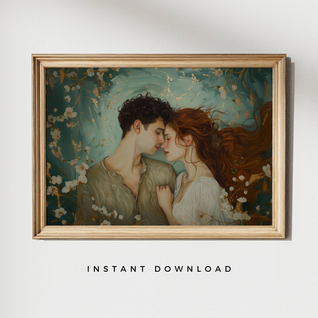 Valentine Wall Art Custom Couple Art Print Personalized Photo Upload ...