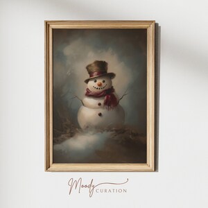 Vintage Christmas Snowman Art - Neutral Printable for Xmas Decor ...