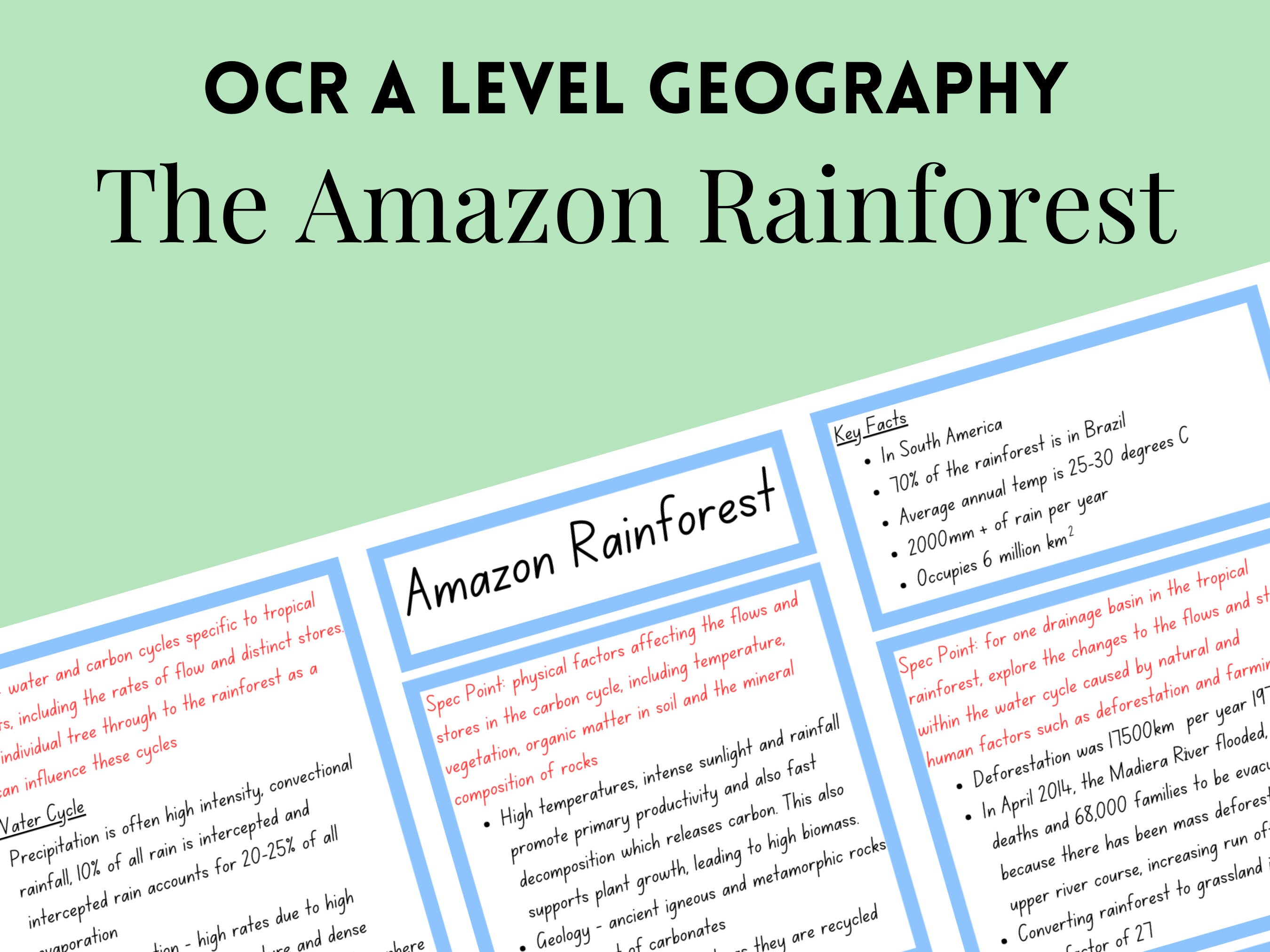The Amazon Rainforest: OCR a Level Geography Case Study, Edexcel, Study ...