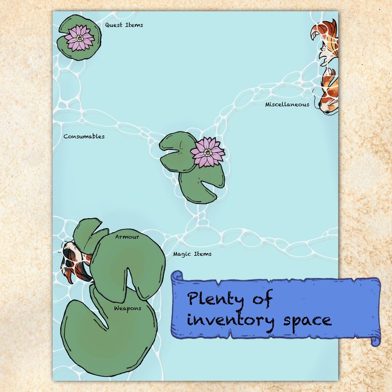 Dnd Koi Pond Character Sheet | Printable PDF - Etsy Canada