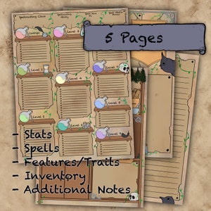Dnd Potion Shop Character Sheet | Printable PDF - Etsy