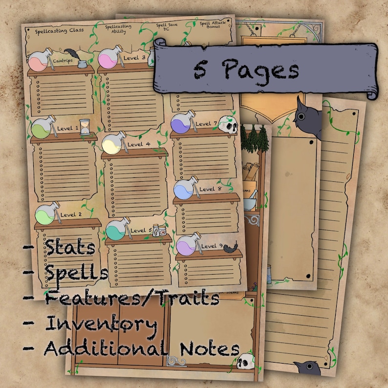 Dnd Potion Shop Character Sheet | Printable PDF - Etsy