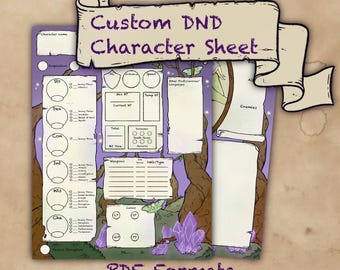 Dnd Ink Splash Character Sheet Printable PDF - Etsy