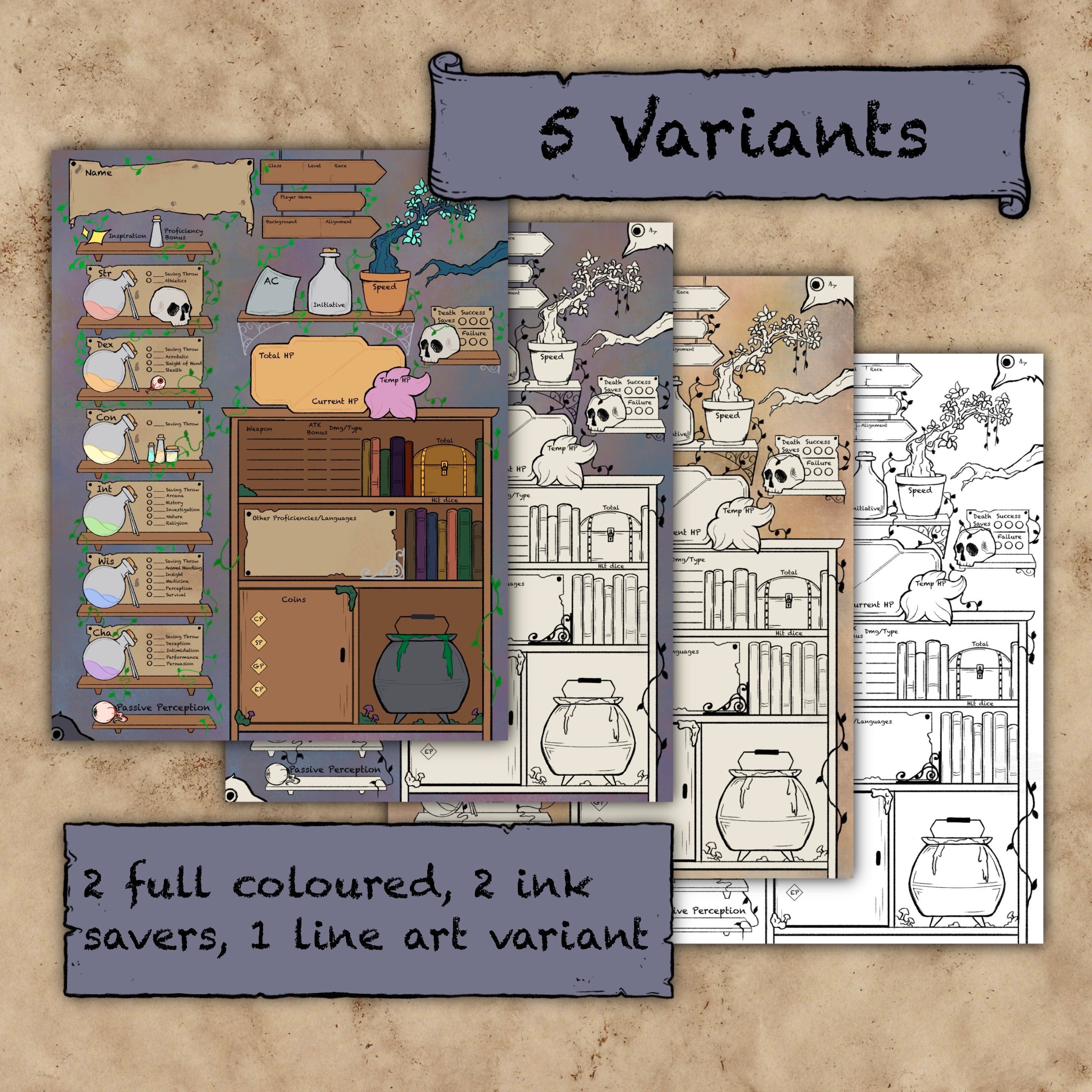 Dnd Potion Shop Character Sheet | Printable PDF - Etsy