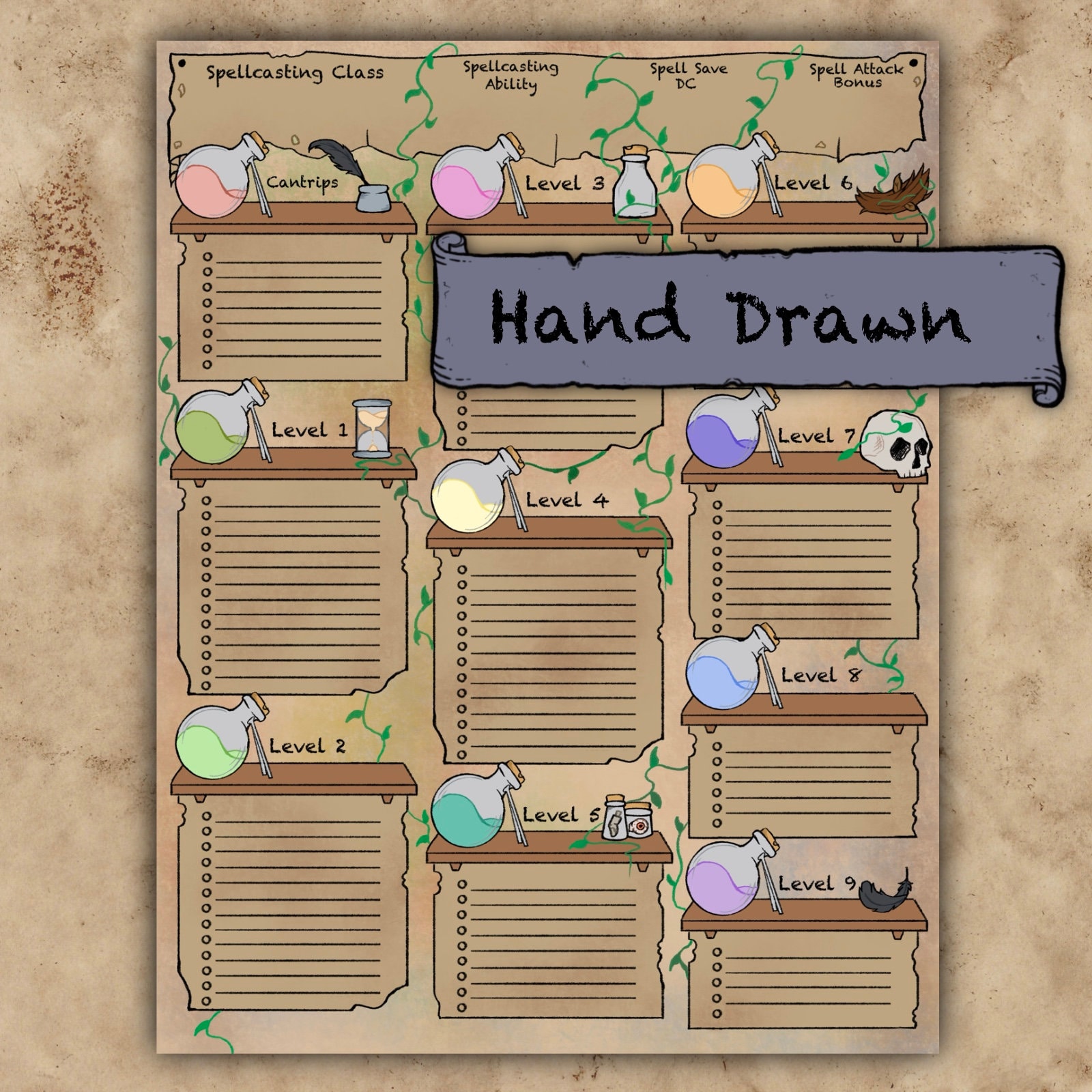 Dnd Potion Shop Character Sheet | Printable PDF - Etsy