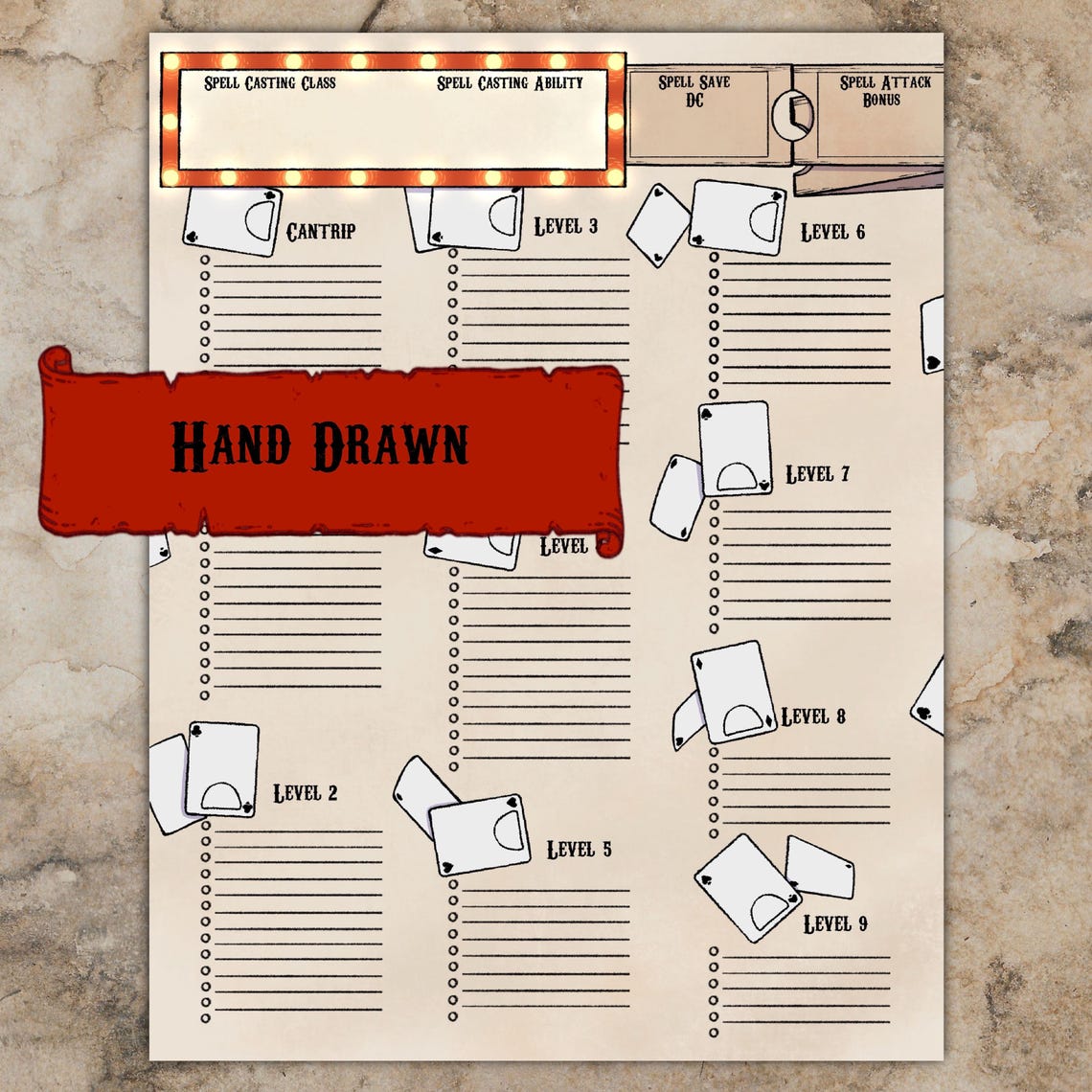 DND Circus Night Character Sheet | Printable PDF - Etsy