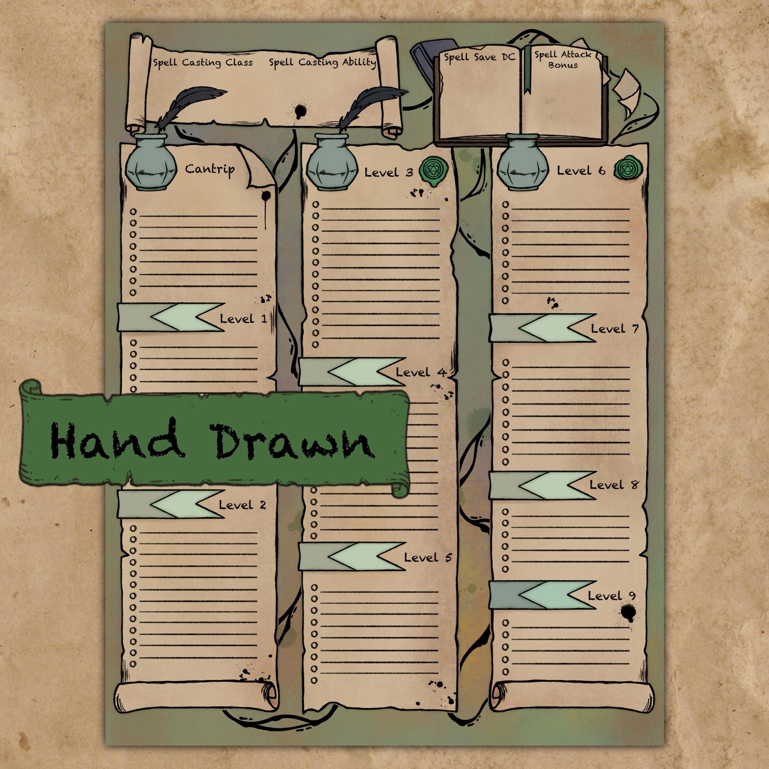 Dnd Ink Splash Character Sheet Printable PDF - Etsy UK