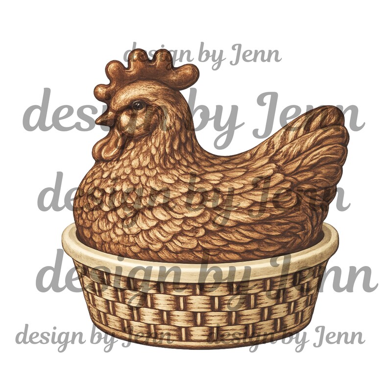 Vintage Hen Illustration PNG | Farmhouse Chicken Art | Retro Kitchen ...