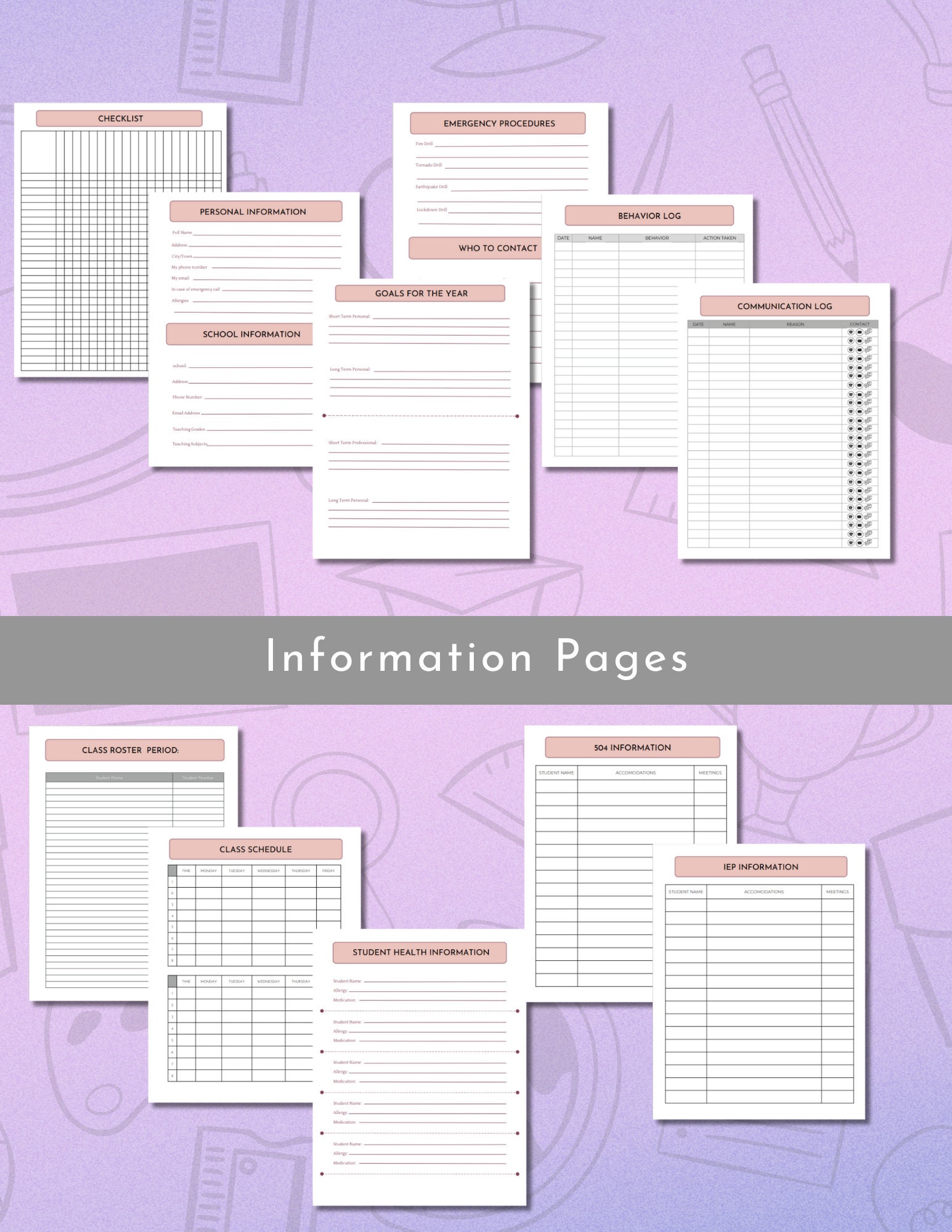 Printable Teacher Planner Academic Year 2024-2025 - Etsy
