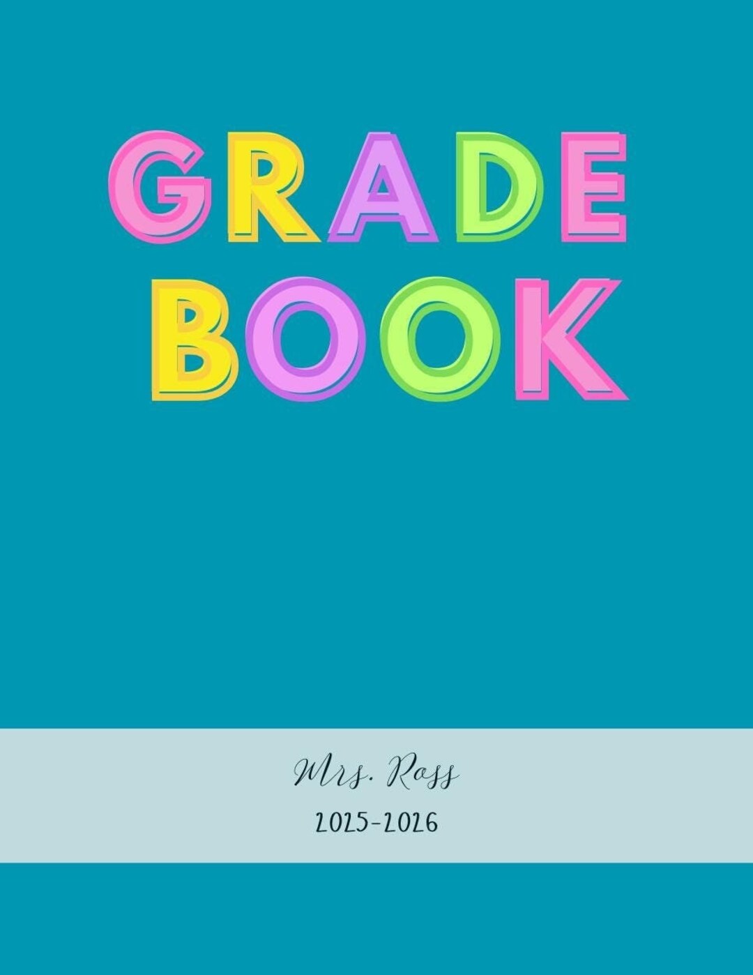 Teacher Gradebook With Tabs/customizable/record Keeping Planner With ...