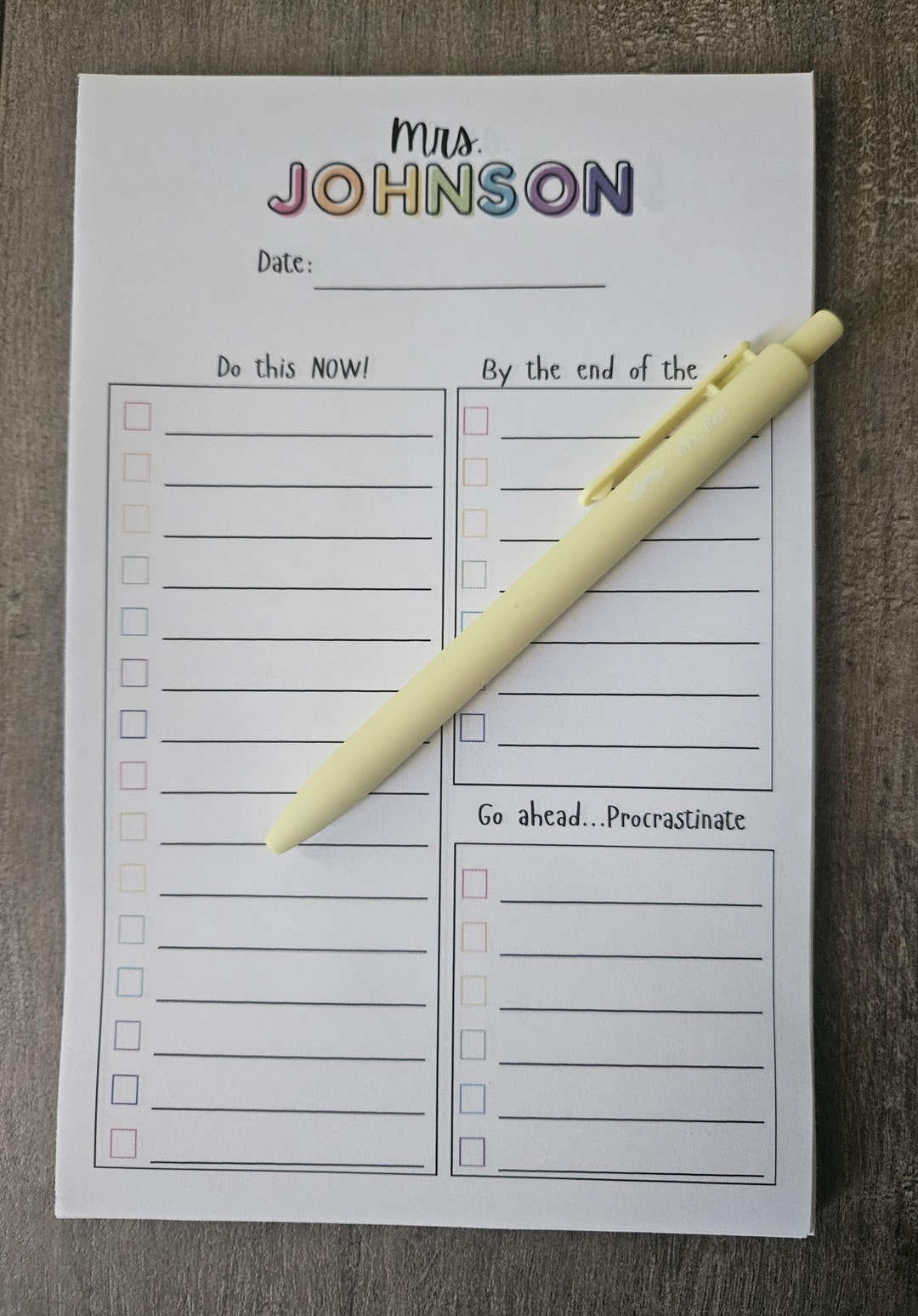 Customizable to Do List/teacher to Do List/teacher Gift/teacher ...
