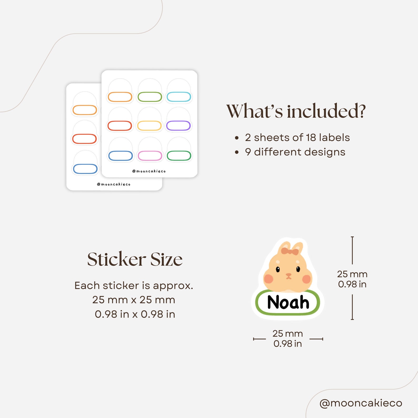Bunny Themed Custom Kids Name Label | Cute Rabbit Sticker Set | Kids ...
