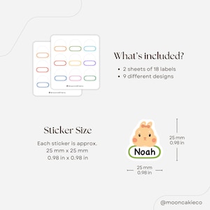 Bunny Themed Custom Kids Name Label | Cute Rabbit Sticker Set | Kids ...