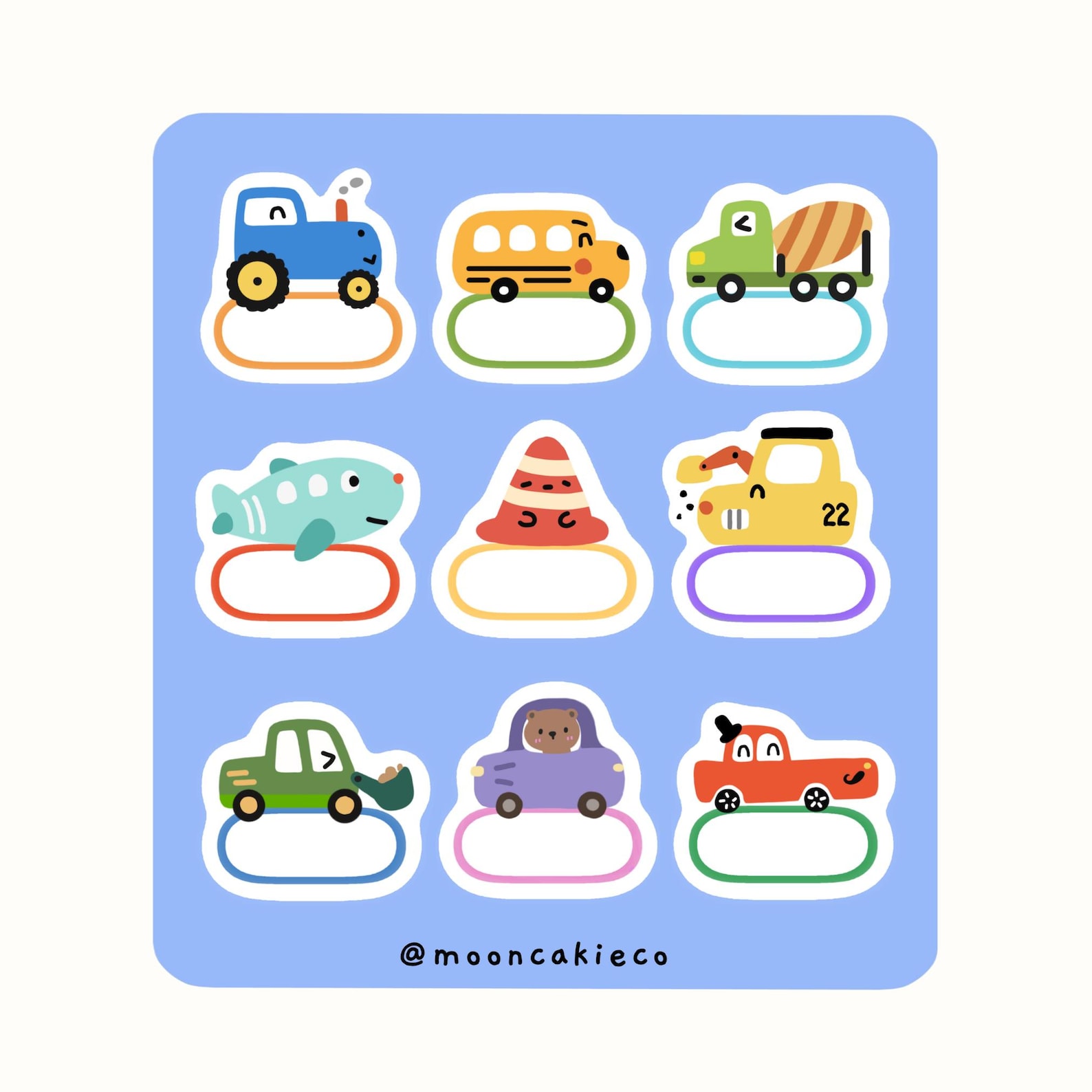 Write-on Kids School Label for Car Lovers | Vehicle Sticker | Kids Name ...