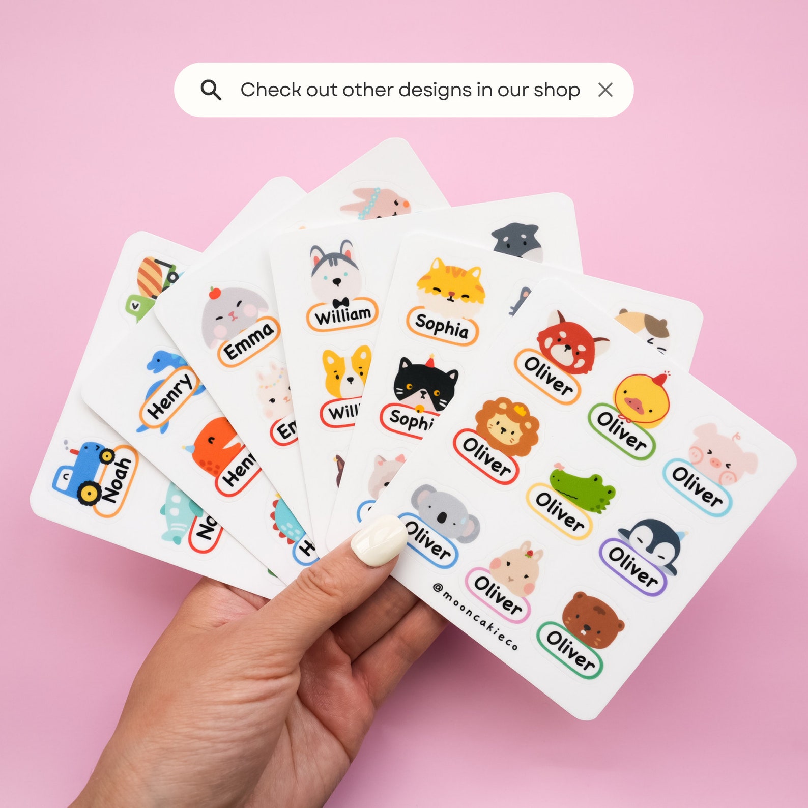 Bunny Themed Custom Kids Name Label | Cute Rabbit Sticker Set | Kids ...