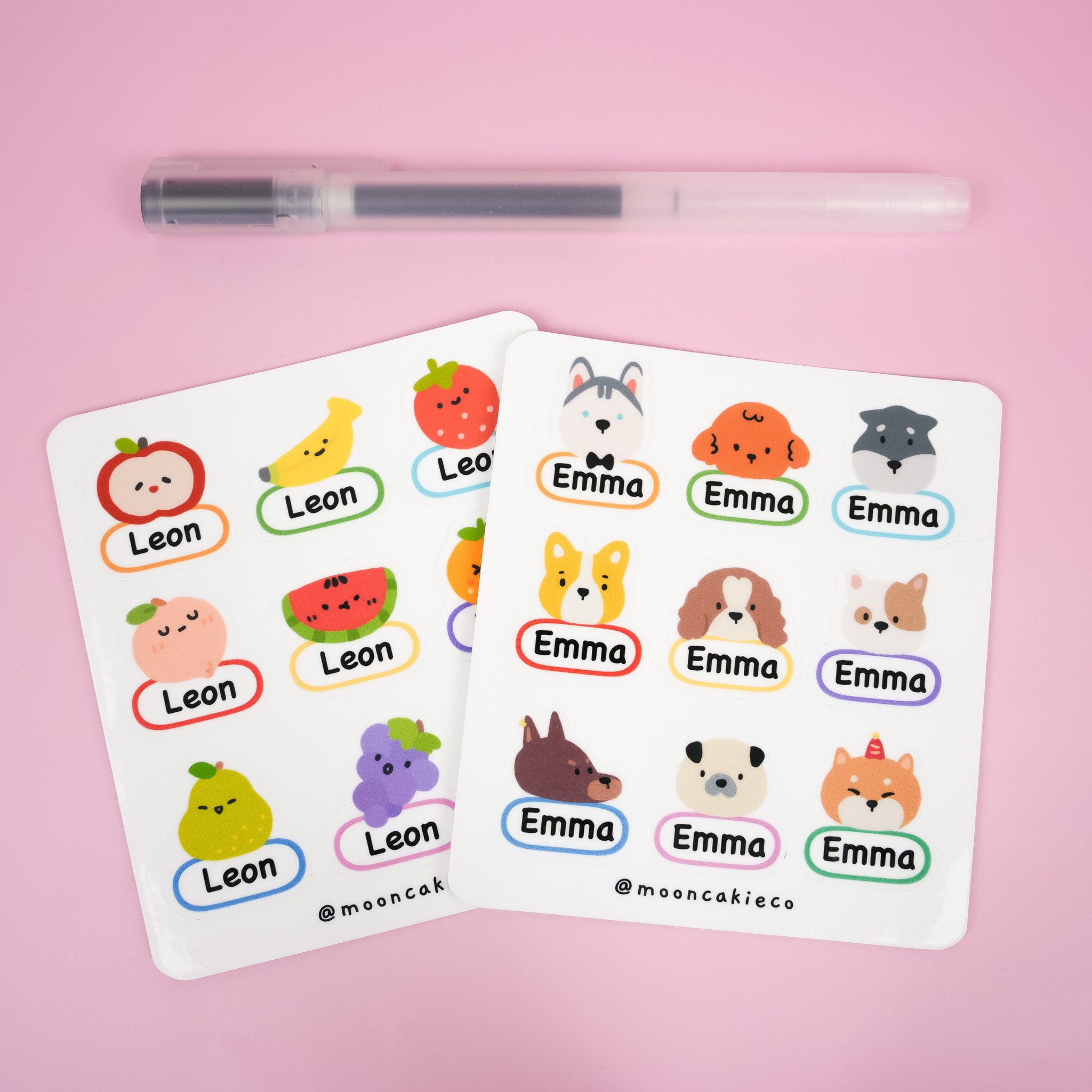 Dog Themed Custom Name Label | Cute Waterproof Stickers | Name Labels ...