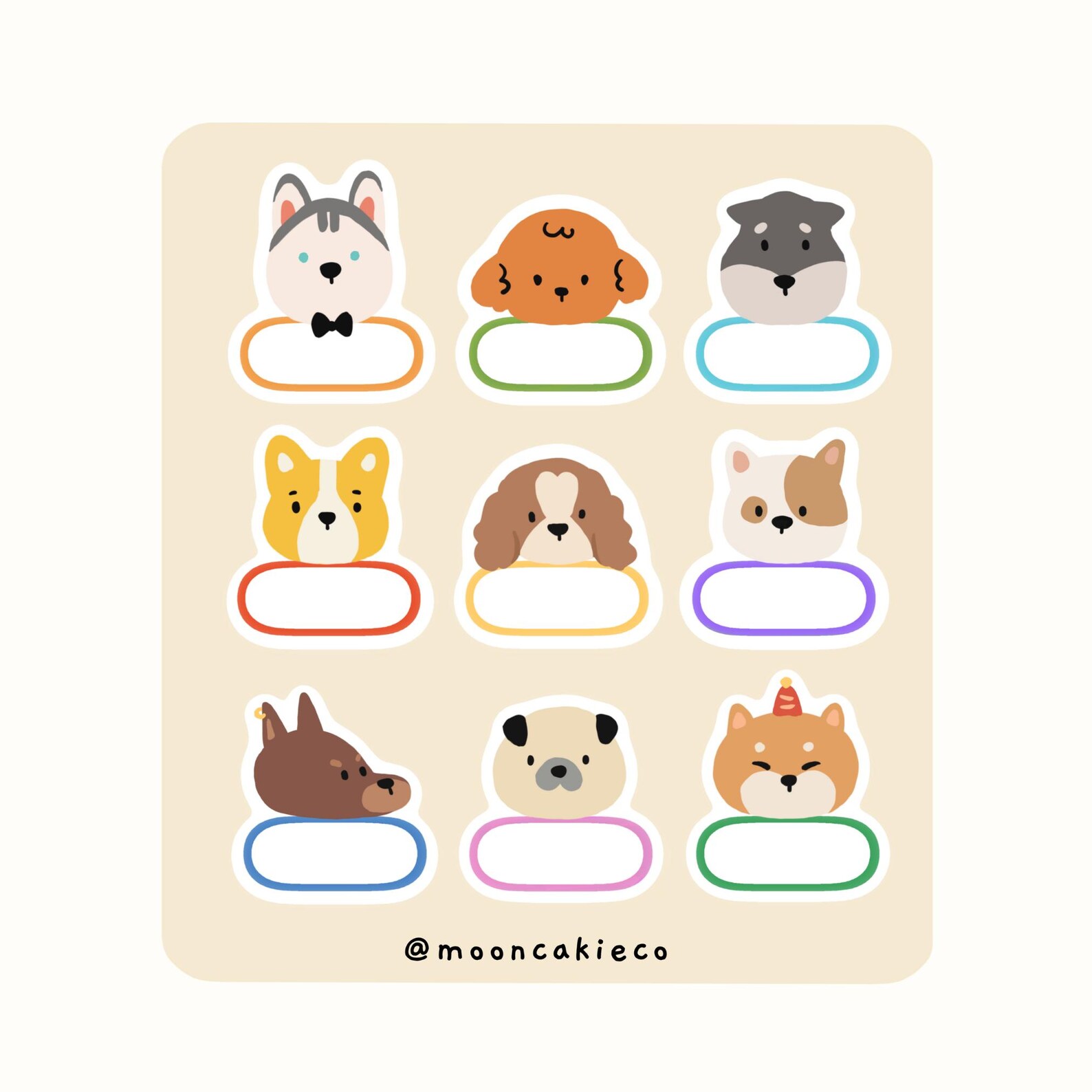 Dog Themed Write-on Name Label | Daycare Name Stickers | Name Labels ...